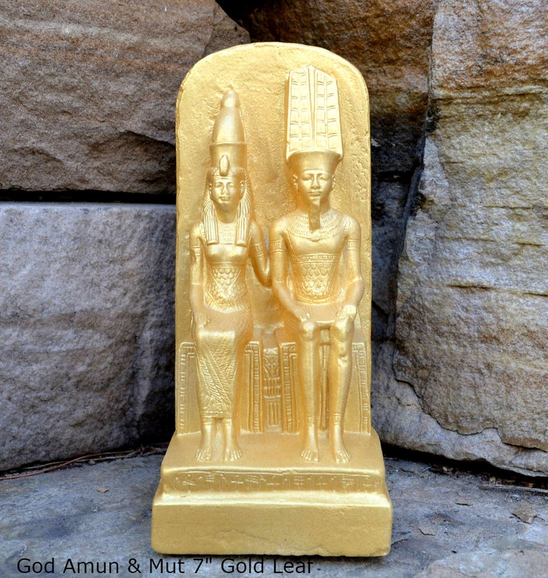Egyptian God Amun & Mut Sculpture Museum Reproduction Art 7" Www.neo ...