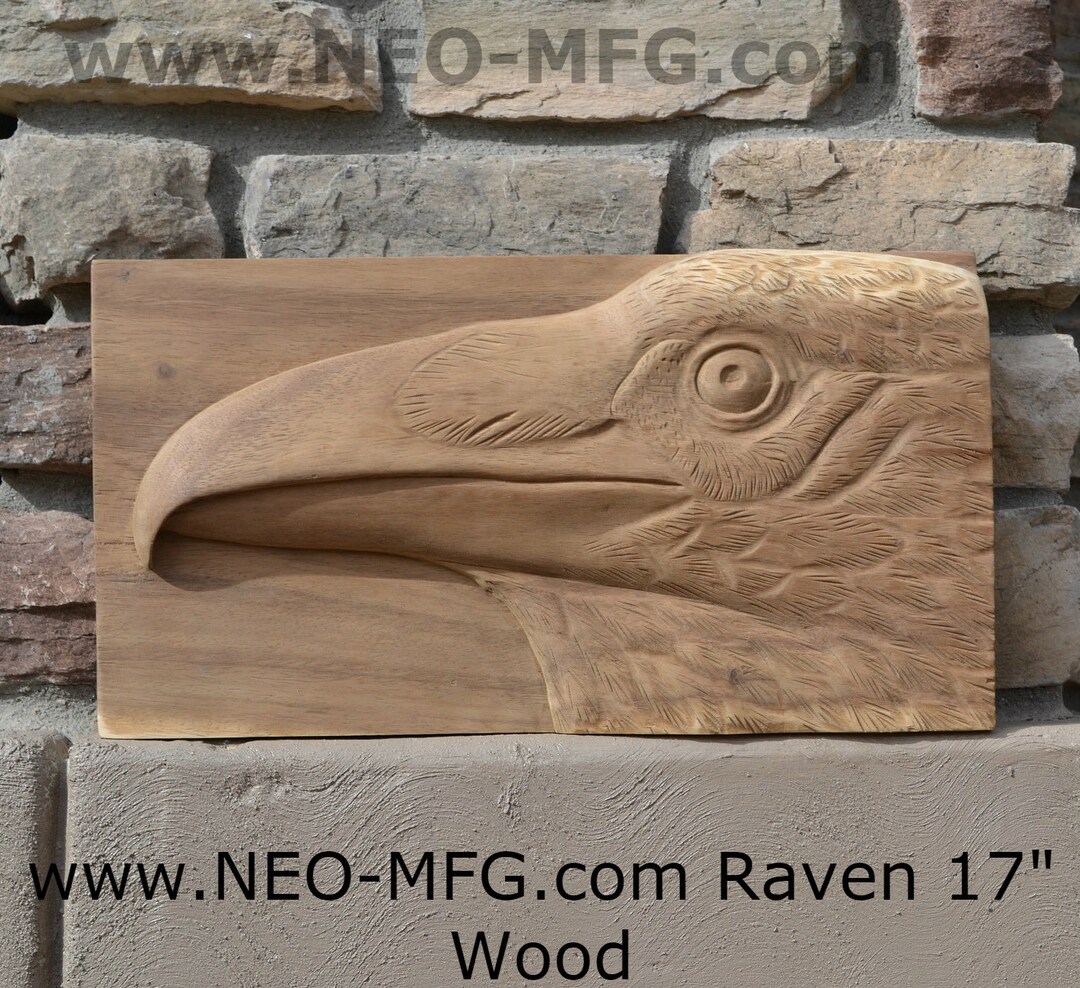 Animal Raven Bird Sculptural Wall Relief Nature Carving Tile Plaque Www ...