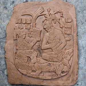 Aztec Mayan Mesoamerican Oval Palace Tomb Palenque Temple Fragment ...