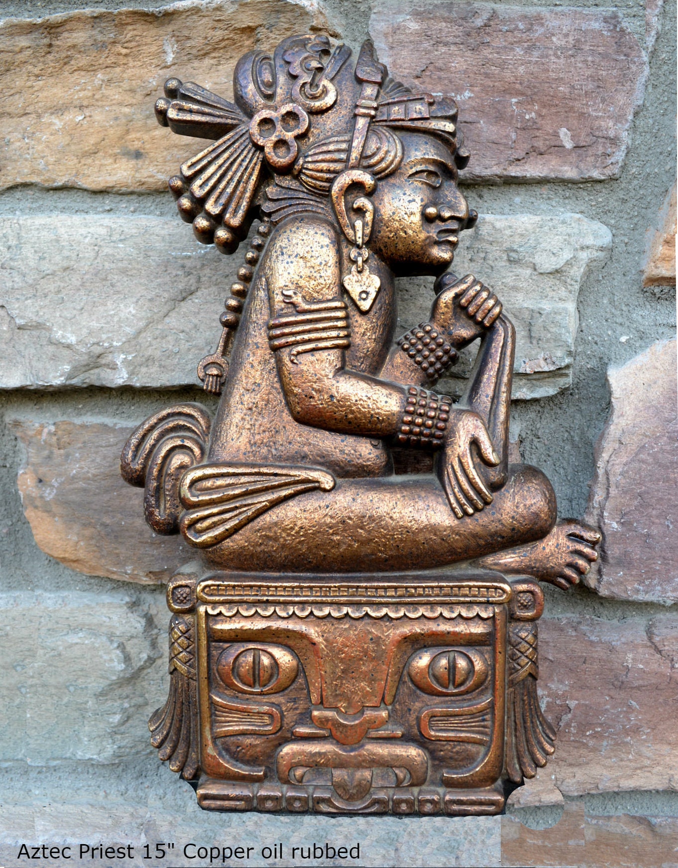 History Aztec Maya Priest Sculpture Statue 15" Tall Wall Neo-mfg - Etsy
