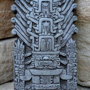 Incan Peruvian Stela Raimondi Chavín Sculptural Wall Relief Plaque 10 ...