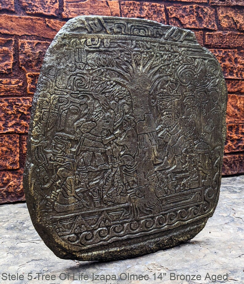 Aztec Mayan Stele 5 Tree of Life Izapa Olmec Sculpture Wall - Etsy