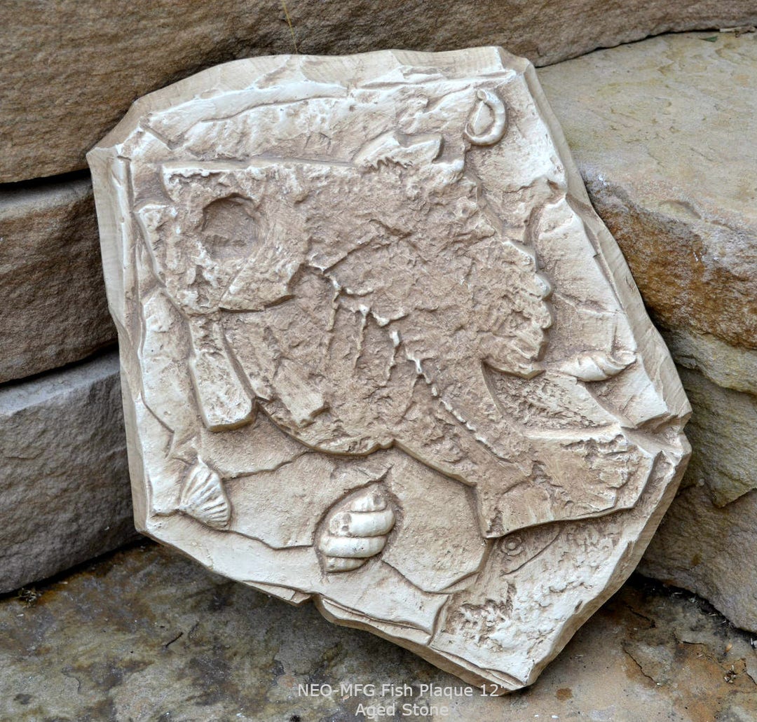 Fish Wall Plaque Sculpture Statue 12" Tall Www.neo-mfg.com Home Decor ...