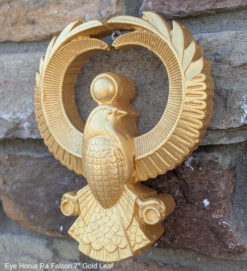 Egyptian Eye Horus Ra Falcon Artifact Carving Sculpture Statue 7" Www ...