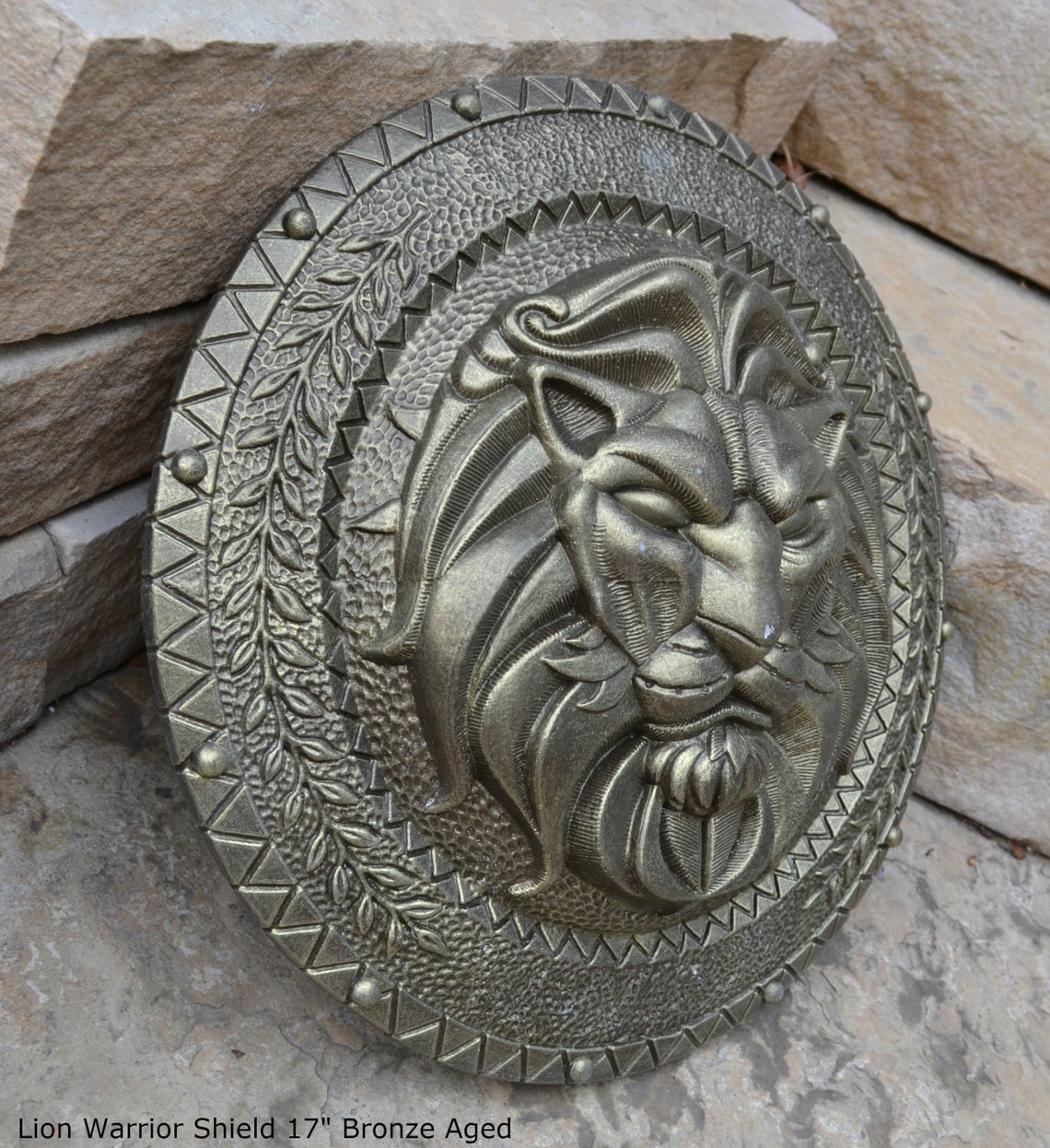 Roman Greek Lion Warrior Shield Sculpture Statue | Etsy