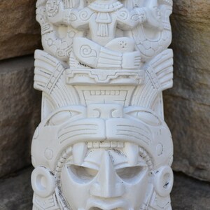 History Aztec Maya Artifact Warrior Mask Jaguar Sun Moon Sculpture ...