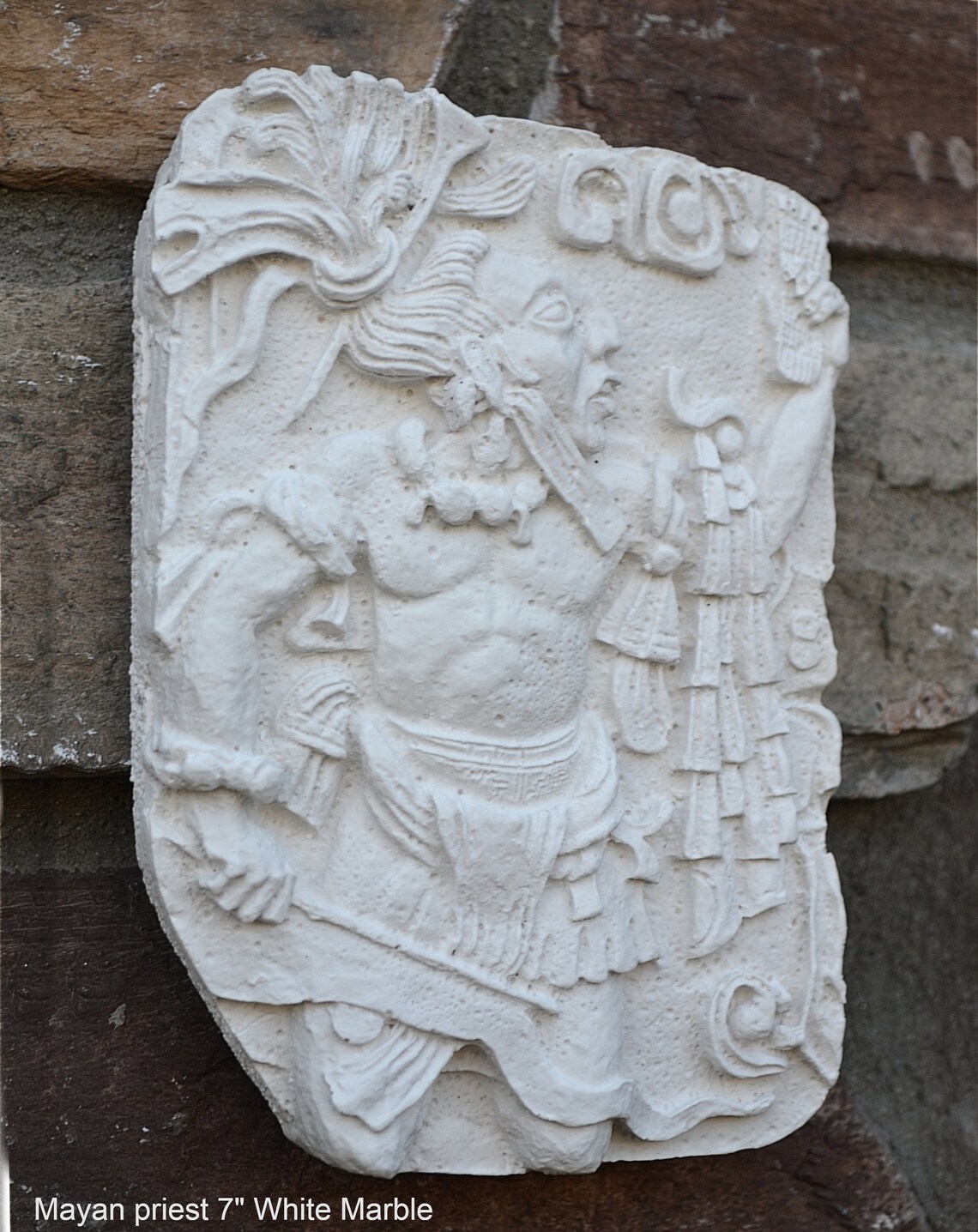 Aztec Maya Mesoamerica Priest Plaque Wall Sculpture Relief Www.neo-mfg ...