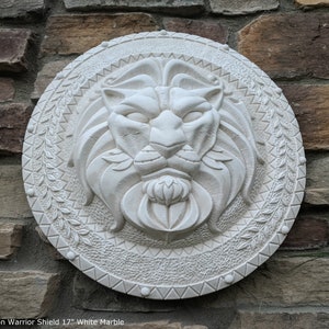 Roman Greek Lion Warrior Shield Sculpture Statue Www.neo-mfg.com 17" - Etsy