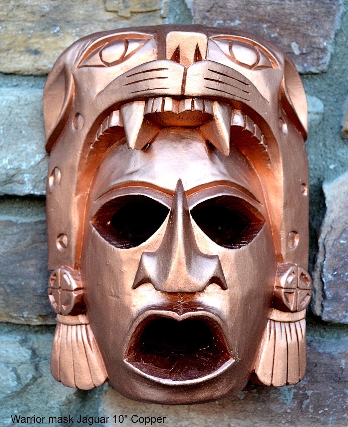 History Aztec Maya Artifact Warrior Mask Jaguar Sculpture Statue 10 ...