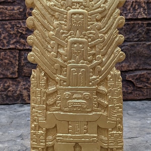 Incan Peruvian Stela Raimondi Chavín Sculptural Wall Relief Plaque 10 ...
