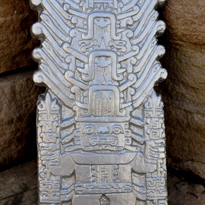 Incan Peruvian Stela Raimondi Chavín Sculptural Wall Relief Plaque 10 ...