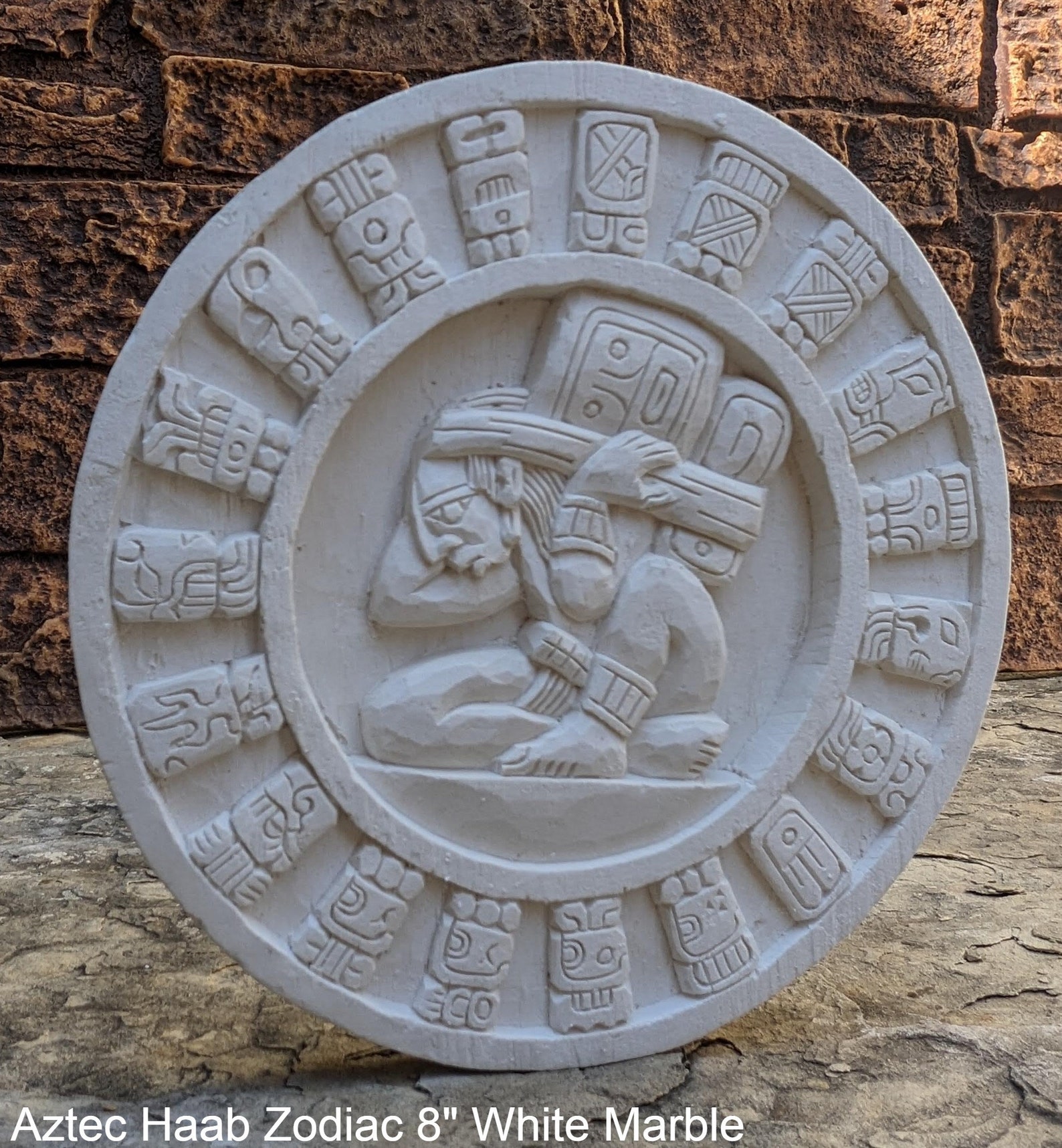 MAYAN AZTEC Haab Zodiac CALENDAR Sculptural Wall Relief Plaque 8" Www ...