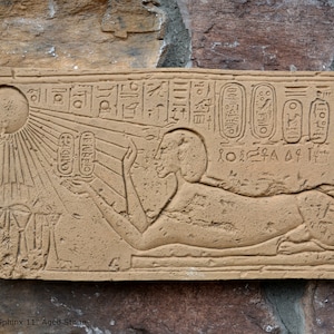 Egyptian Akhenaten as a Sphinx Artifact Carved Sculpture Statue 11" Ww ...