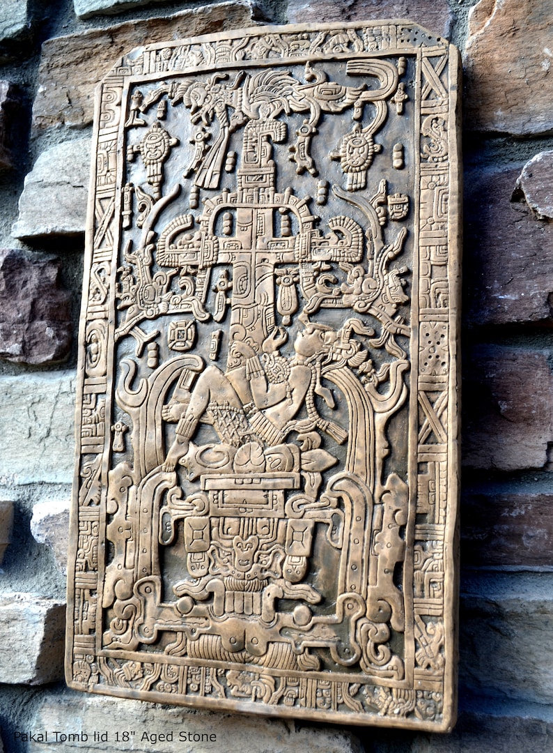 History Aztec Mayan Sarcophagus of King K’inich Janaab’ Pakal Wall ...