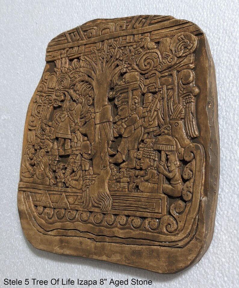 Aztec Mayan Stele 5 Tree of Life Izapa Olmec Sculpture Wall - Etsy