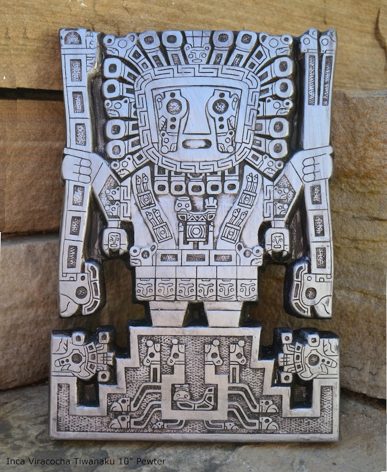 Inca Viracocha Tiwanaku Gateway Sun Sculptural Wall Relief Plaque 10 ...