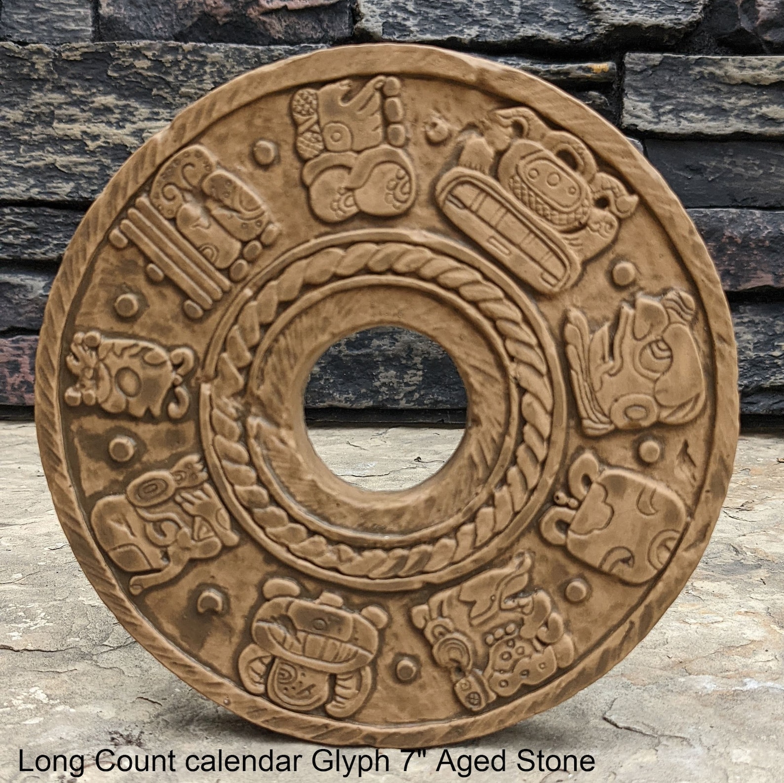 History Aztec Maya Long Count Calendar Glyph Artifact Carved Stone ...