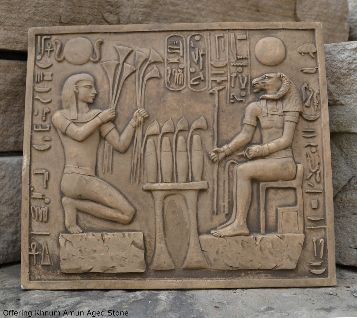 History Egyptian Ramses II Offering God Khnum Amun Ram Temple of Amun ...