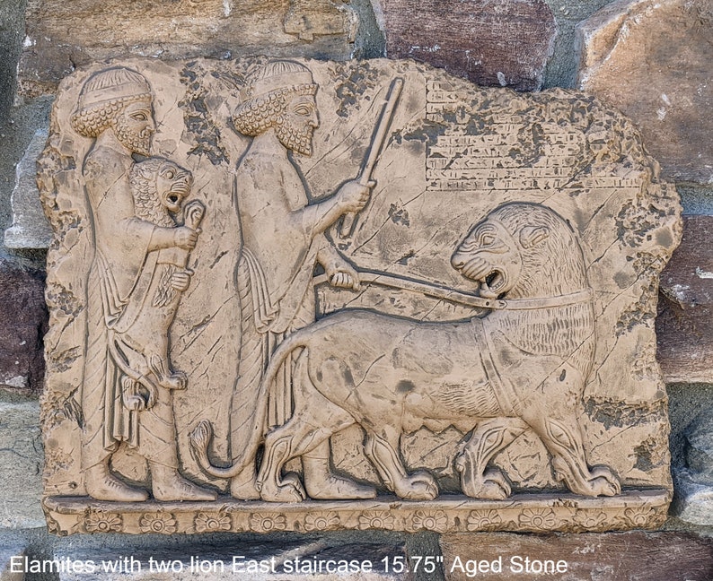 Assyrian Elamites With Two Lion East Staircase Persian Persepolis Art ...