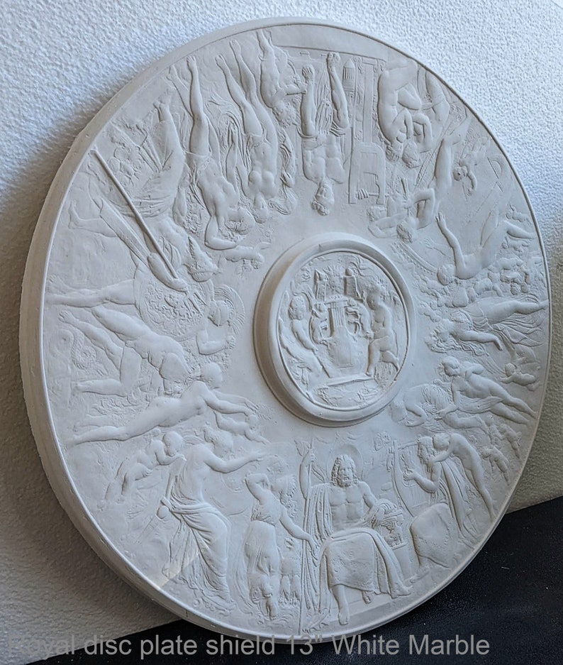 Roman Greek Royal Disc Parthenon Plate Shield Sculptural Wall Relief ...