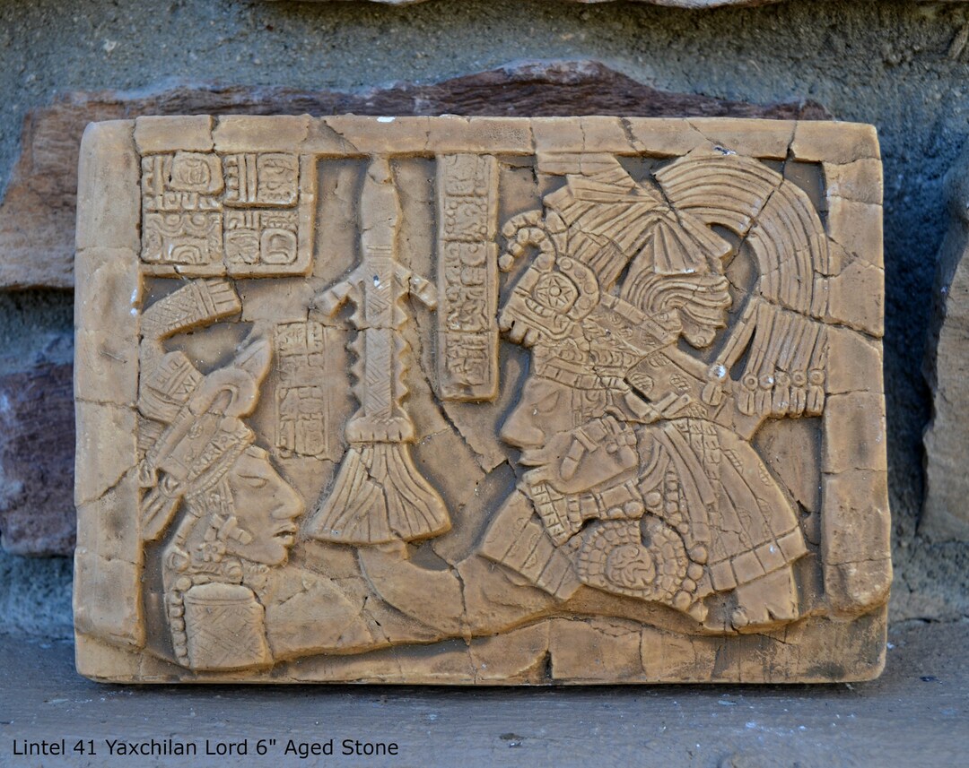 History Aztec Mayan Lintel 41 Yaxchilan Lord Bird Jaguar Sculptural ...