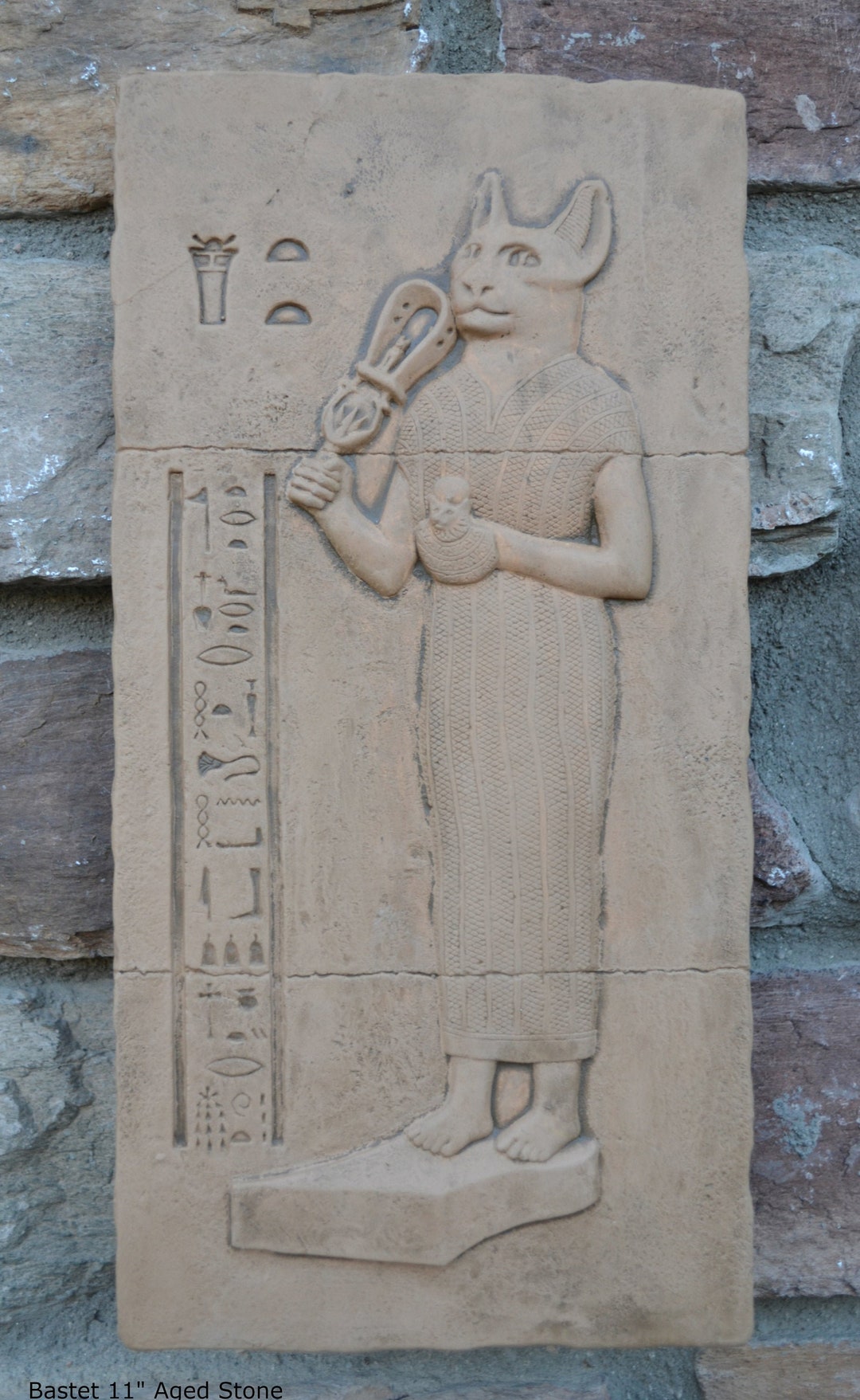 History Egyptian Bastet Sculptural Wall Relief Www.neo-mfg.com 11" E6 ...