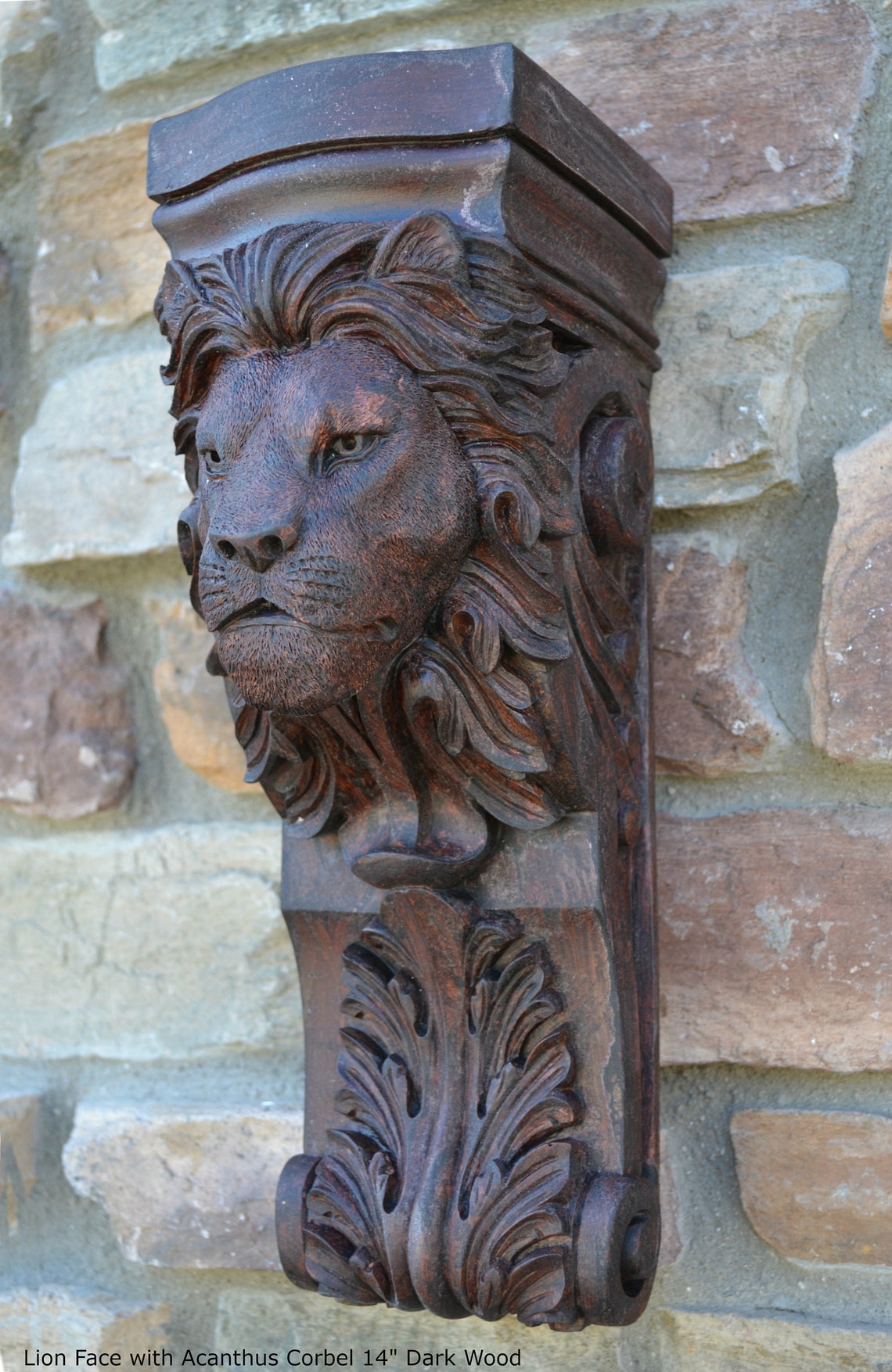 Animal Lion Face With Acanthus Corbel Column Plaque Fragment Relief Www ...