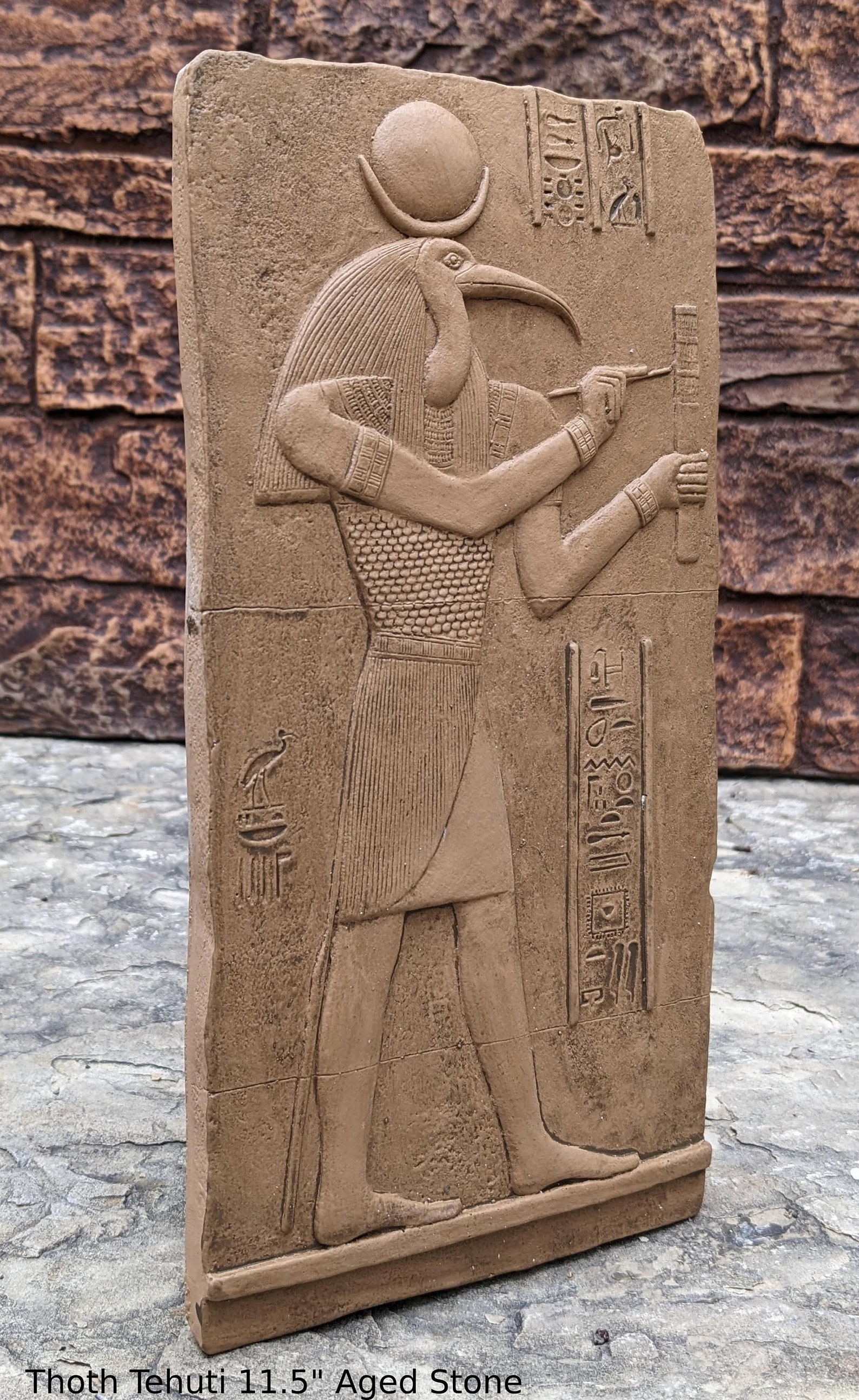 History Egyptian God Thoth Tehuti Sculptural Wall Relief Www.neo-mfg ...