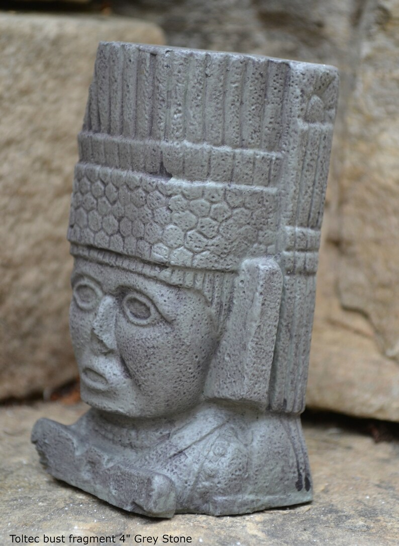 History Toltec Warrior Bust Mesoamerican MAYAN AZTEC Sculptural Wall ...