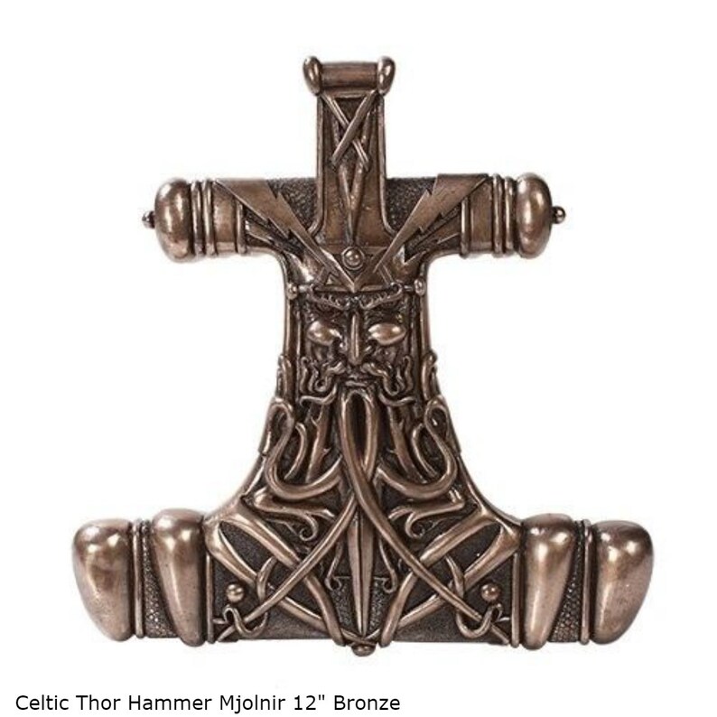 Celtic Thor Hammer Mjolnir Wall Sculpture Statue Plaque - Etsy