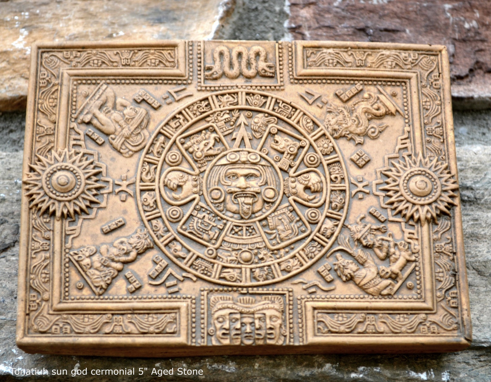 Aztec Mayan Tonatiuh Sun God Ceremonial Relief Sculpture Wall - Etsy