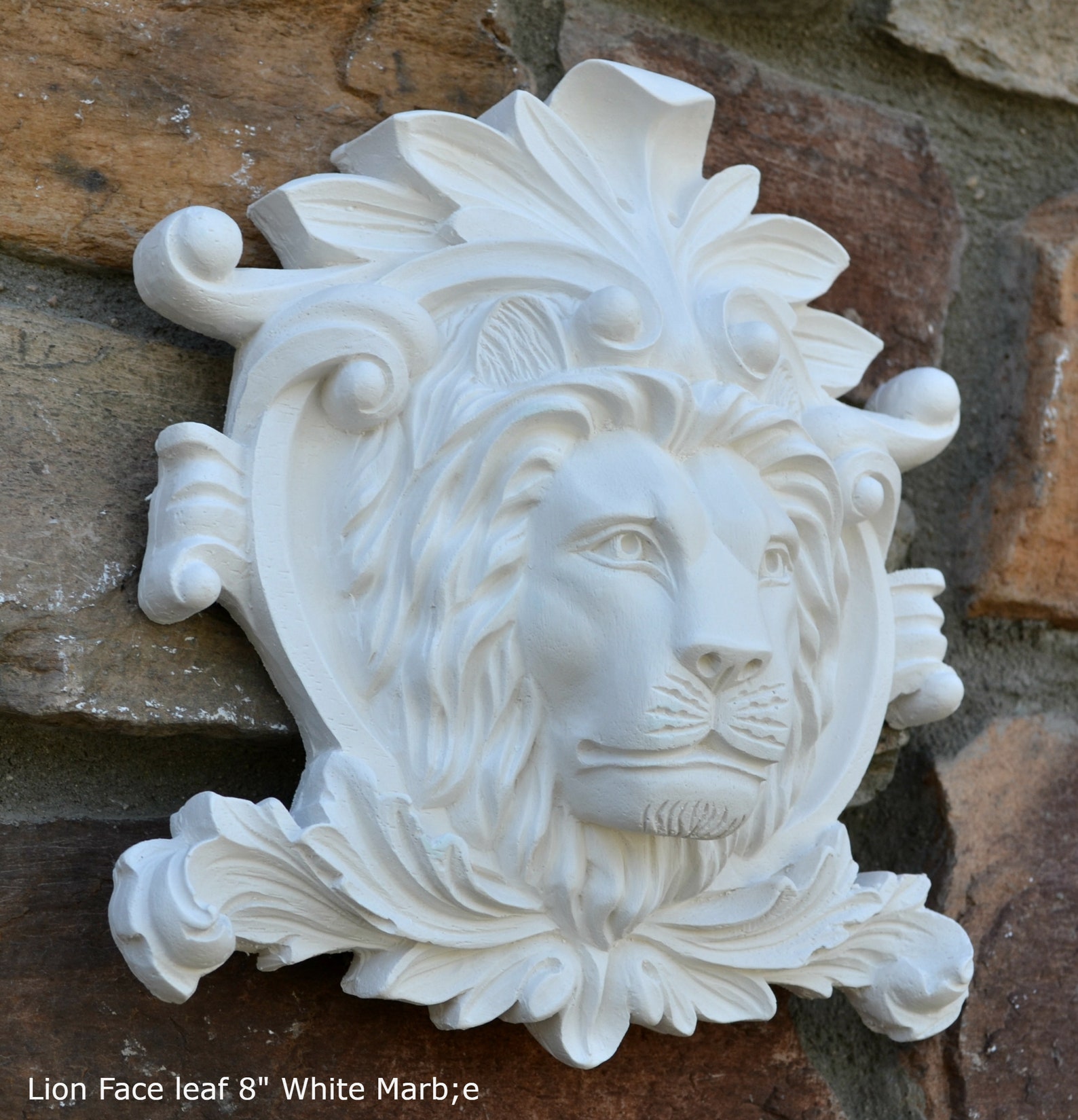 Animal Lion Face Leaf Plaque Fragment Relief Www.neo-mfg.com 8" Home ...