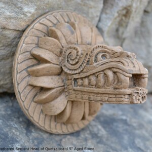 History Feathered Serpent Head of Quetzalcoaltl Aztec Maya Artifact ...