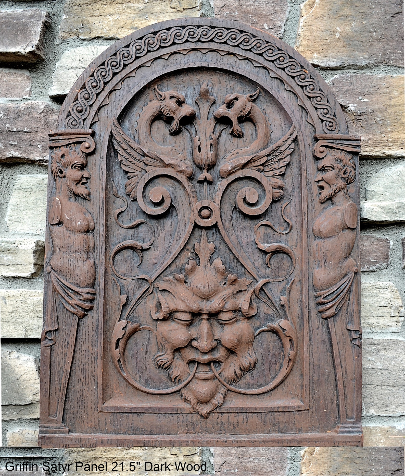 Decor French Design Griffin Satyr Wood Carving Style Wall Plaque ...