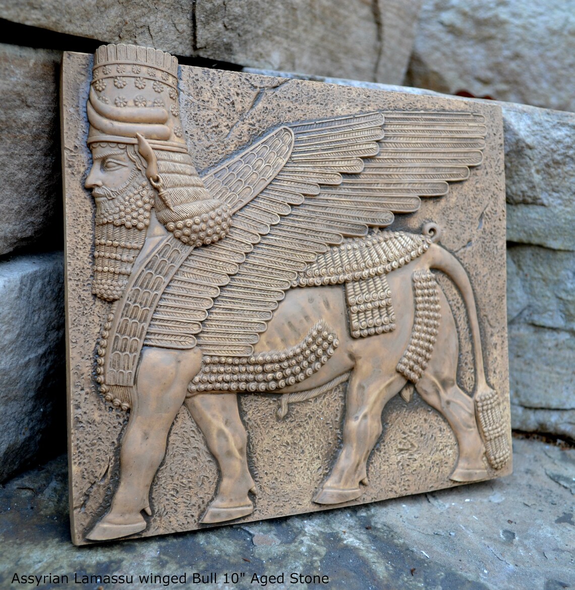 Historical Assyrian Lamassu Winged Bull Wall Sculpture Www.neo-mfg.com ...