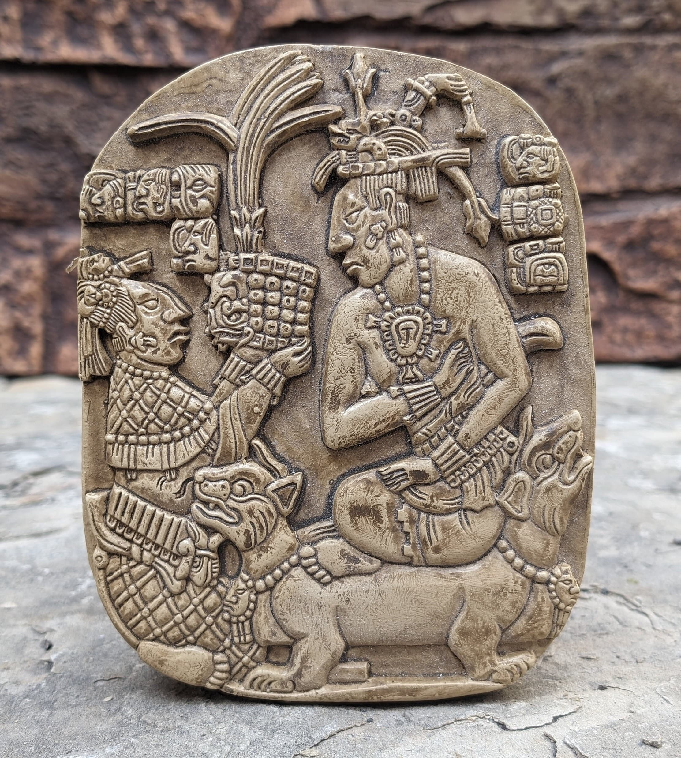 Aztec Mayan Mesoamerican Oval Palace Tomb Palenque Temple Fragment ...