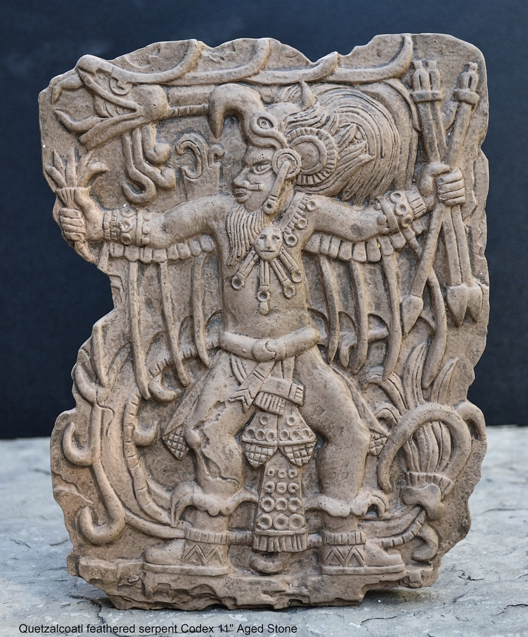 History Aztec Maya Quetzalcoatl Feathered Serpent Codex Artifact Carved ...