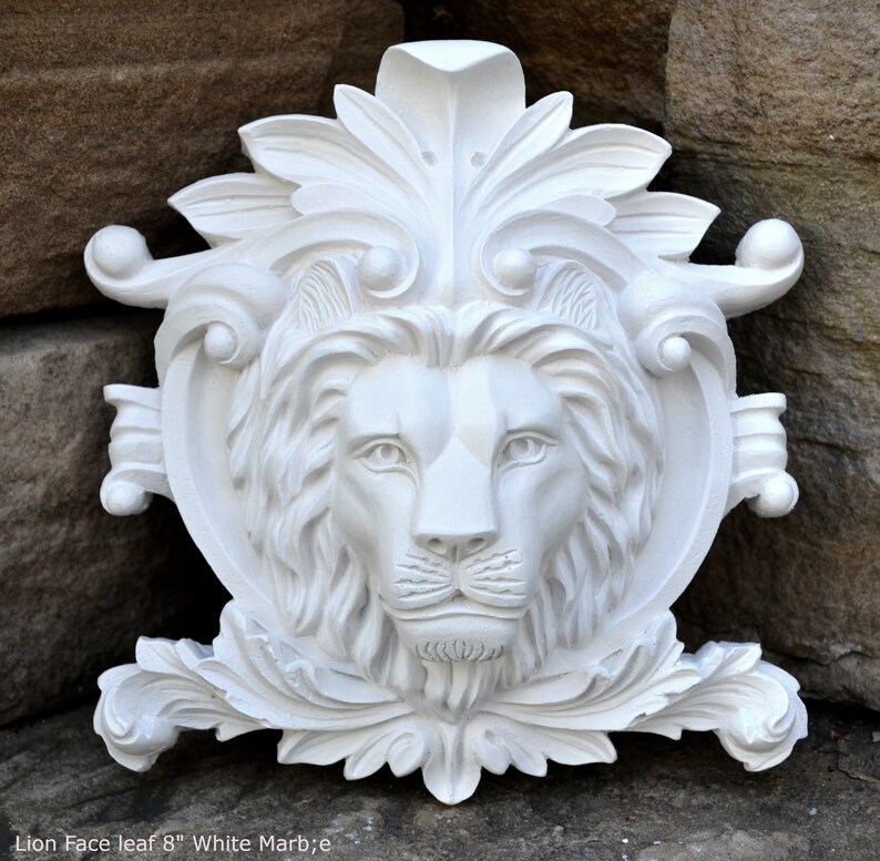 Animal Lion Face Leaf Plaque Fragment Relief Www.neo-mfg.com 8" Home ...