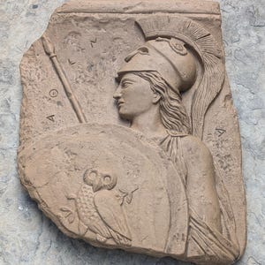 Roman Greek Athena With Shield Fragment Wall Sculpture Plaque Www.neo ...
