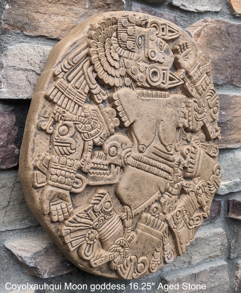 Aztec Maya Artifact Coyolxauhqui Moon Goddess Sculpture Statue 16.25 ...