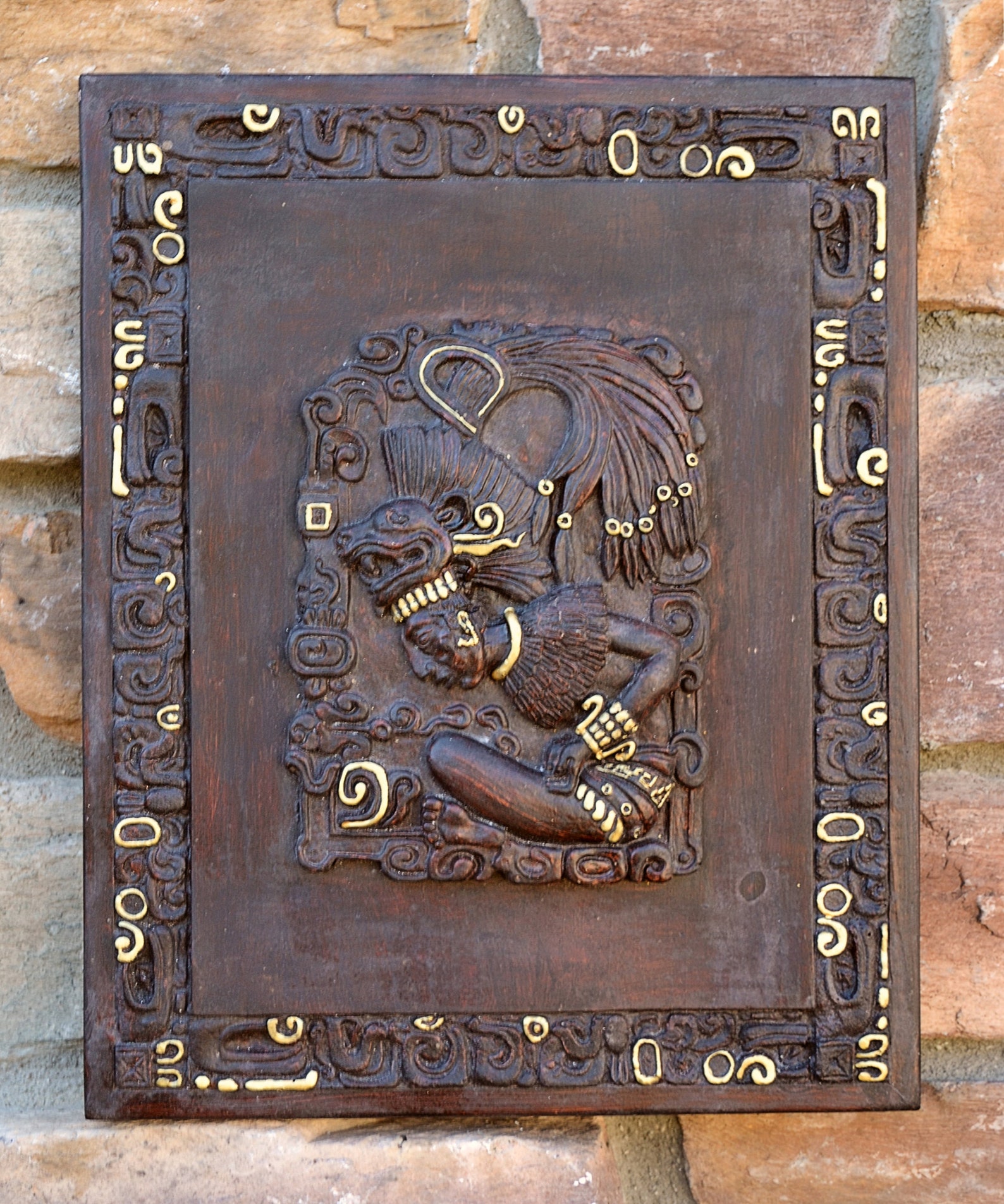 History Aztec Maya Kukulkan Framed Stone Sculpture Statue 12" Tall Www ...