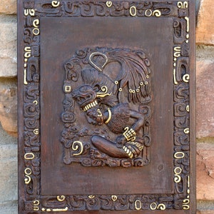 History Aztec Maya Kukulkan Framed Stone Sculpture Statue 12" Tall Www.neo-mfg.com - Etsy