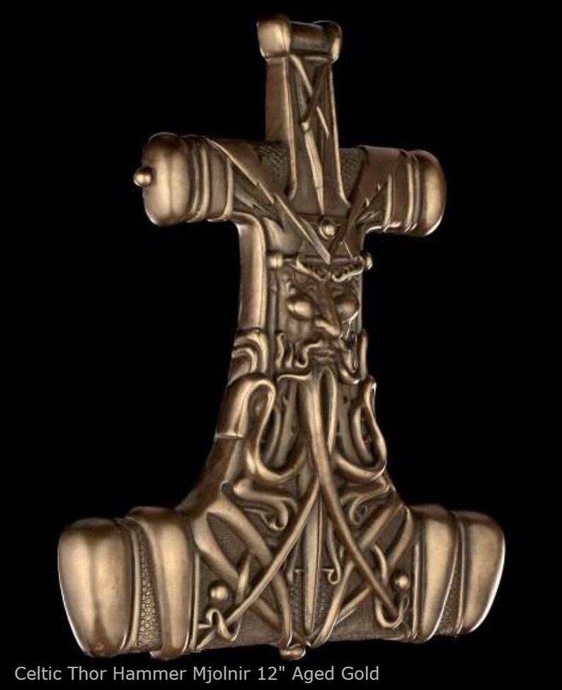 Celtic Thor Hammer Mjolnir Wall Sculpture Statue Plaque - Etsy