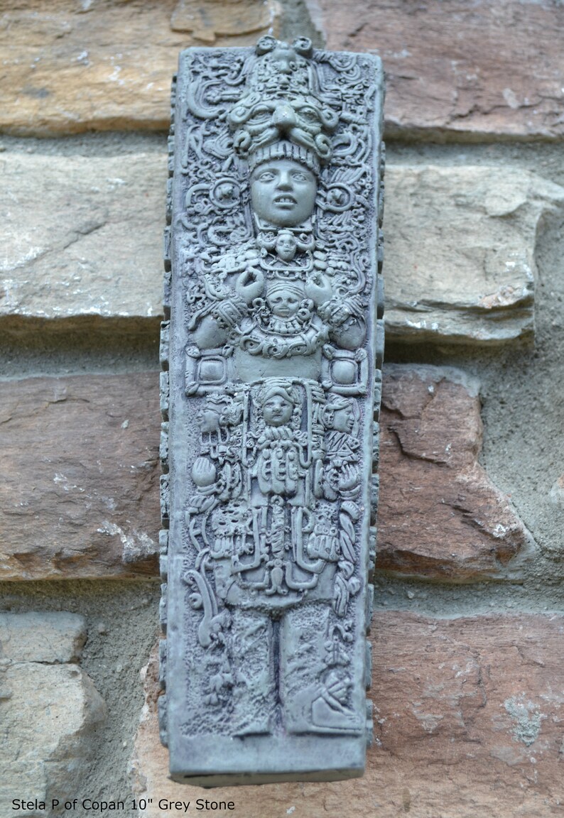 History Aztec Maya Stela P of Copan Artifact Carved Sun Stone | Etsy