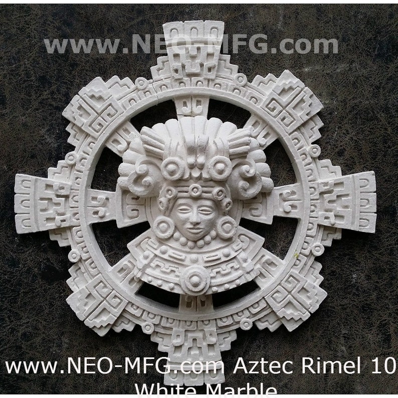 History Aztec Maya Artifact Carved Rimel Sun Stone Sculpture - Etsy