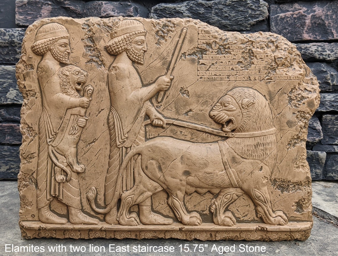 Assyrian Elamites With Two Lion East Staircase Persian Persepolis Art ...