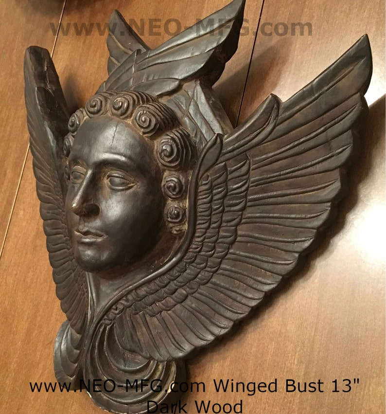 Angel Wings Bust Wall Sculpture Statue Plaque Www.neo-mfg.com 13" - Etsy