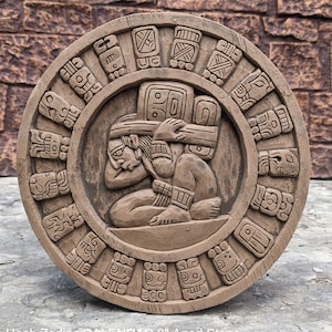 MAYAN AZTEC Haab Zodiac CALENDAR Sculptural Wall Relief Plaque 8 Www ...