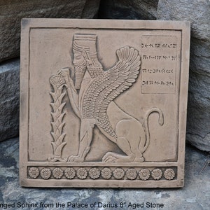 Assyrian Persian Winged Sphinx From the Palace of Darius Sculpture ...