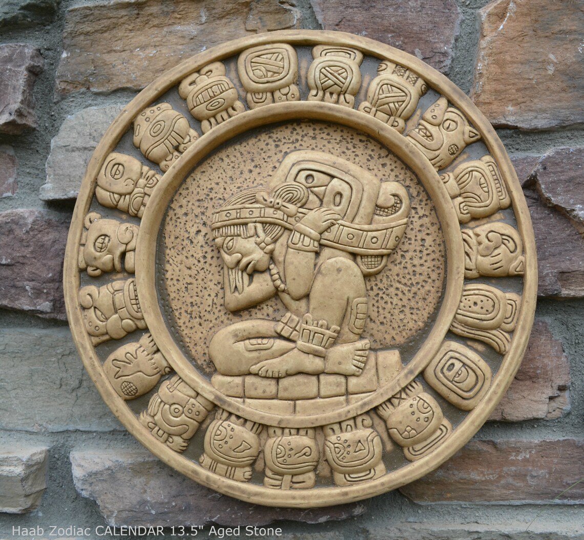 History MAYAN AZTEC Haab Zodiac CALENDAR Sculptural Wall - Etsy